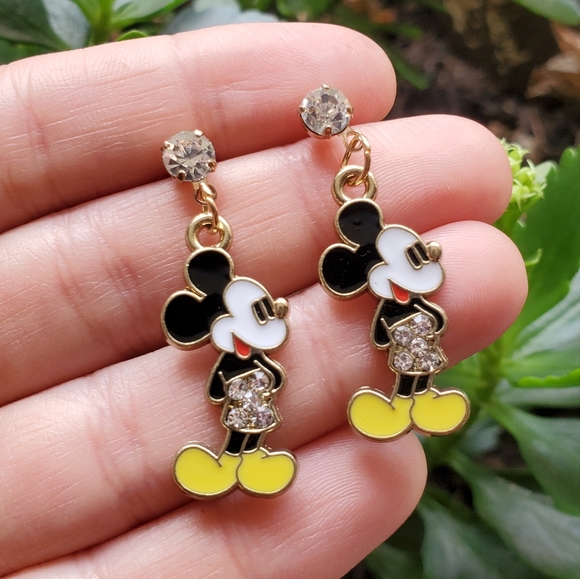Jewelry | Nwot Mickey Mouse Rhinestone Earrings | Poshmark